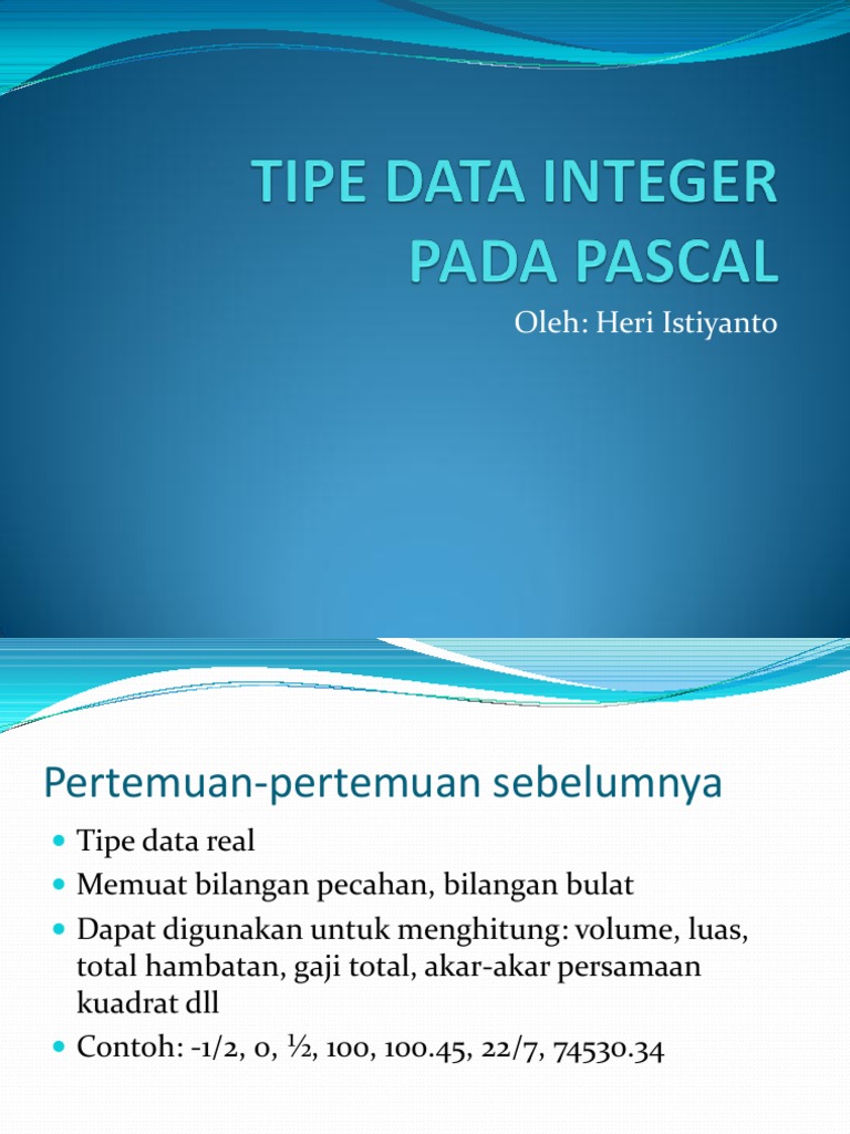 Tipe Data Integer | PDF | Komputer