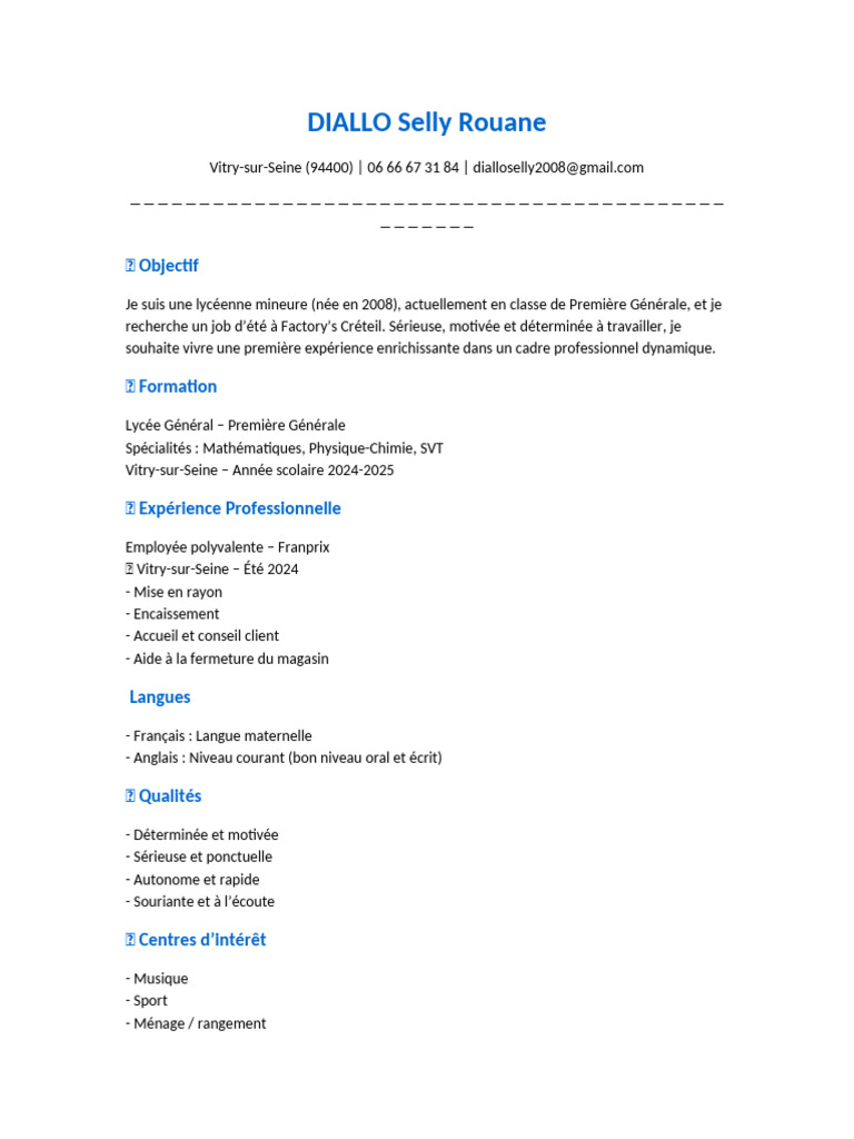 CV Diallo Selly Rouane Design | PDF