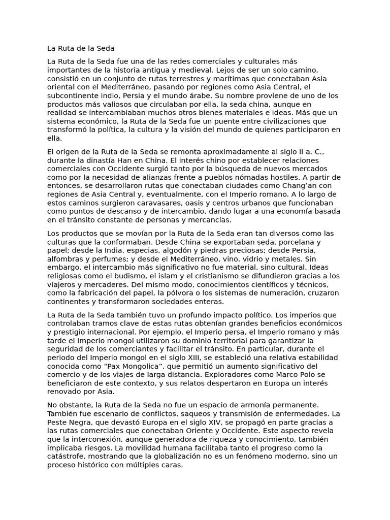 La Ruta de La Seda | PDF | Ruta de la Seda