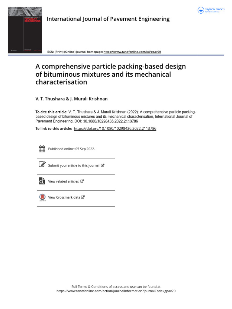 A Comprehensive Particle Packing Based Design of Bituminous Mixtures ...