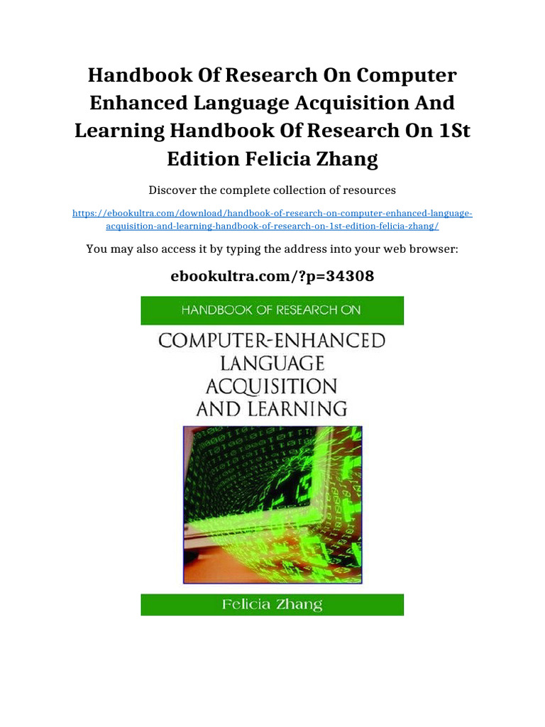 Handbook of Research on Computer Enhanced Language Acquisition and ...