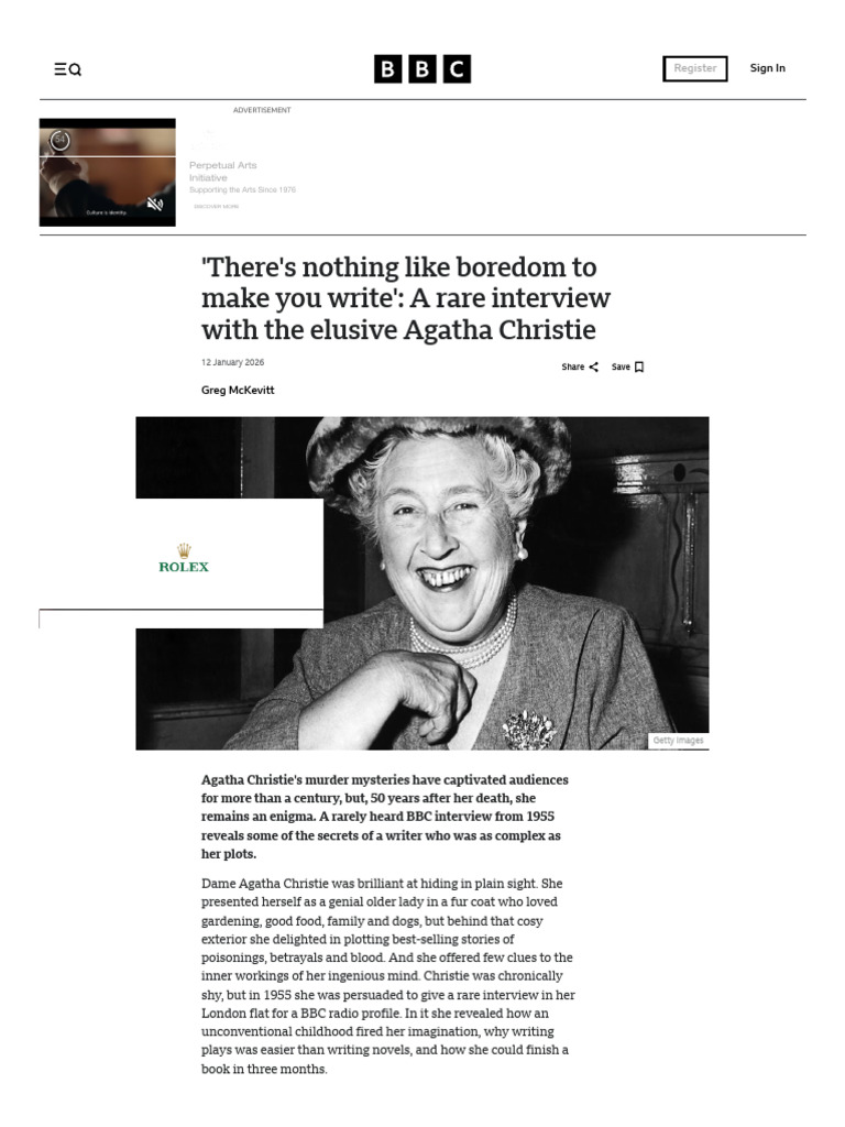 'There's nothing like boredom to make you write'_ A rare interview with ...