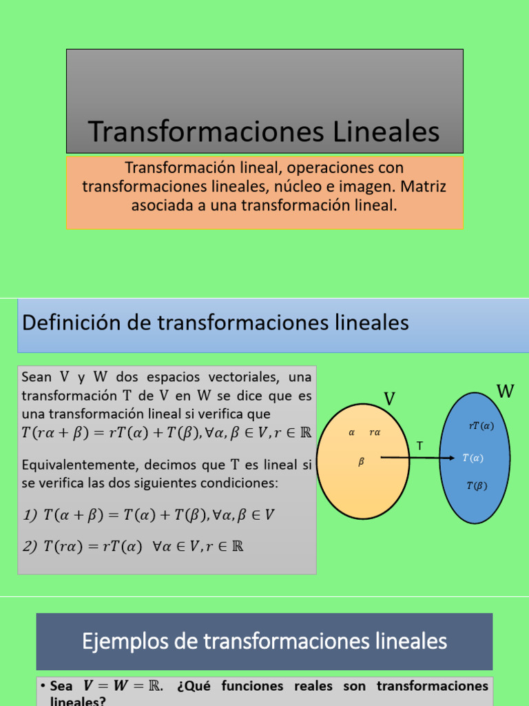 Transformaciones Lineales | PDF | Mapa lineal | Matriz (Matemáticas)