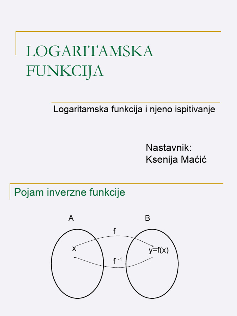 Logaritamska funkcija I.pptx | PDF