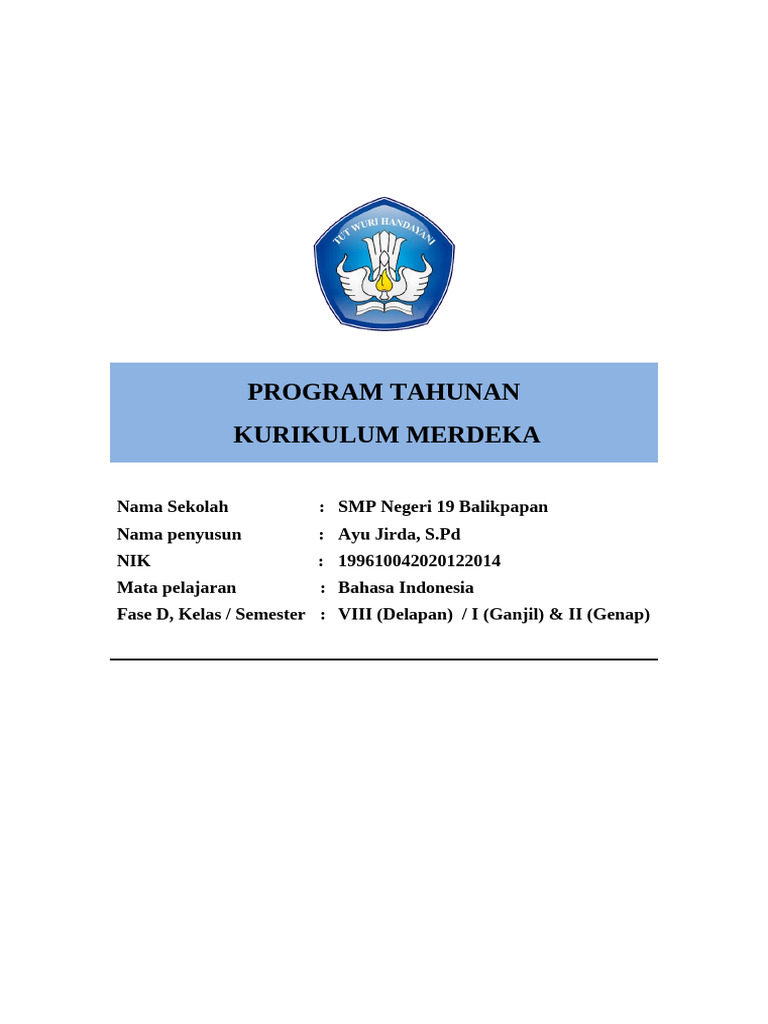 Prota Kurikulum Merdeka | PDF