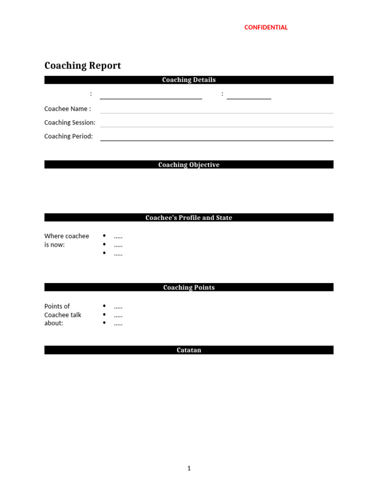 Coaching Report Template | PDF