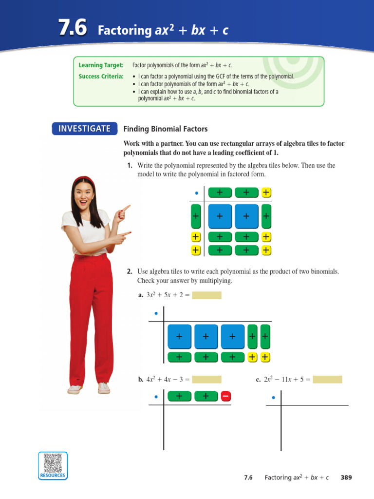 Adv Alg - 7.6 - Factoring Quadratics With a Not 1 | PDF | Quadratic ...
