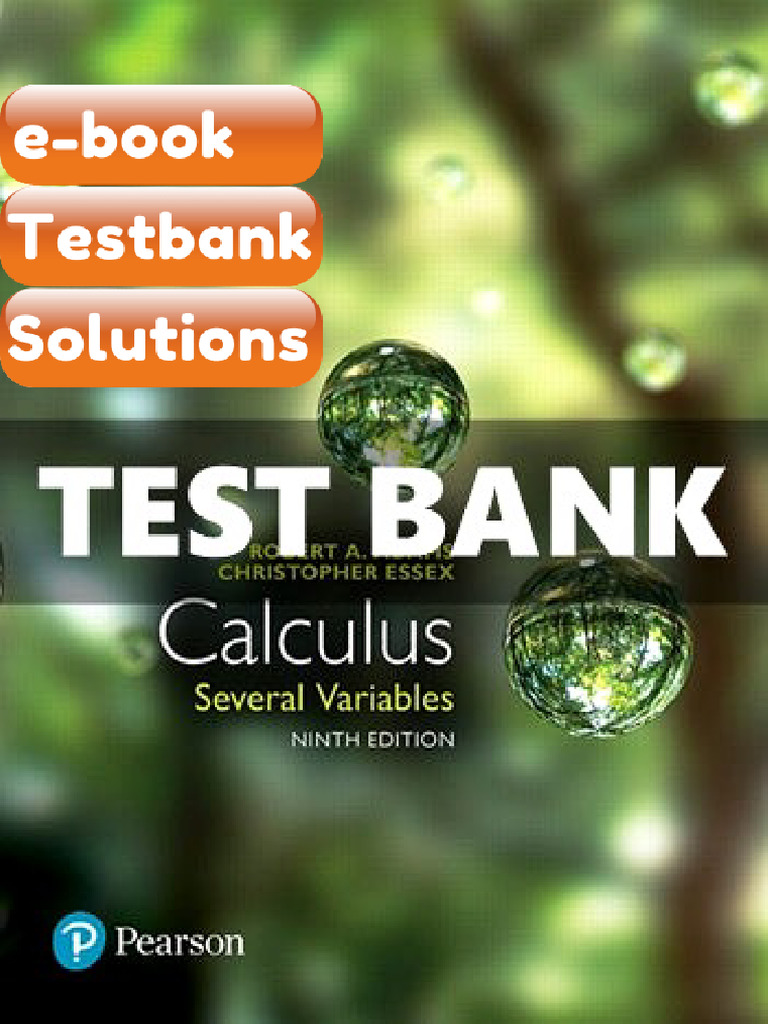 Testbank Calculus Several Variables 9 Ed Adams Fast Download | PDF ...