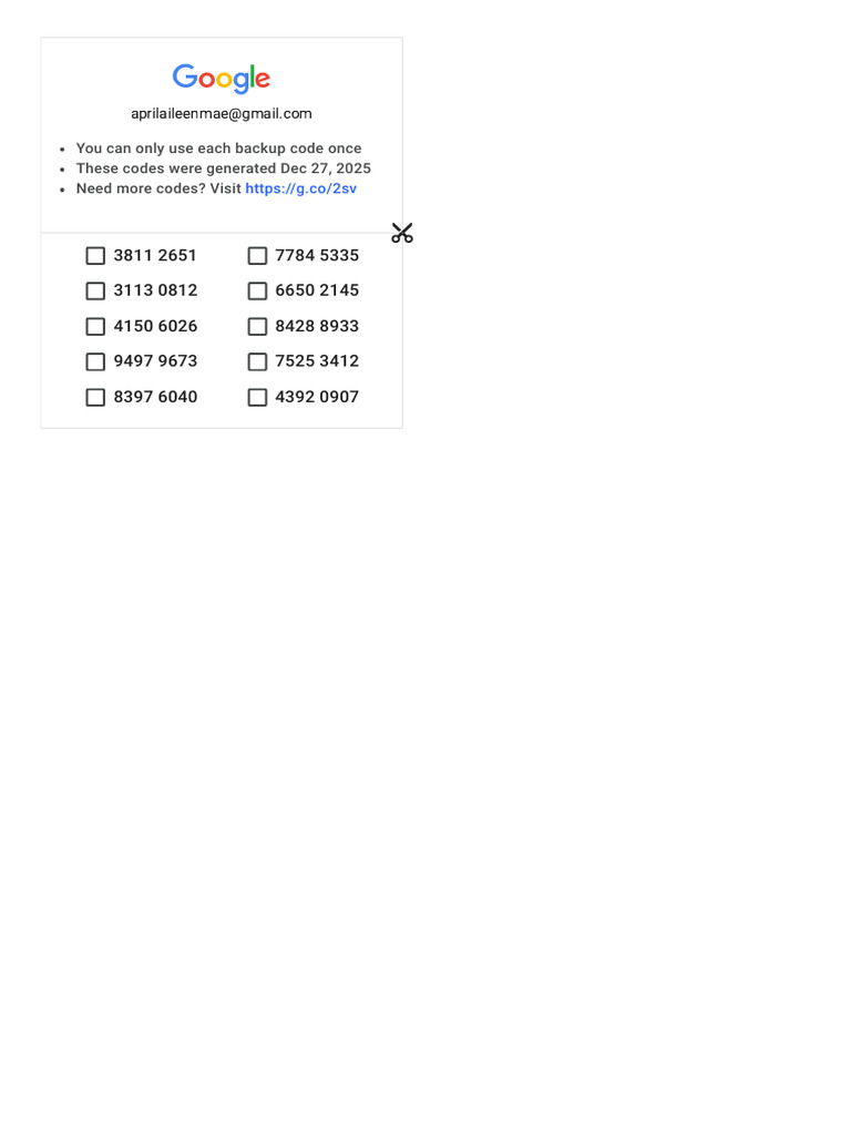 Backup Codes | PDF