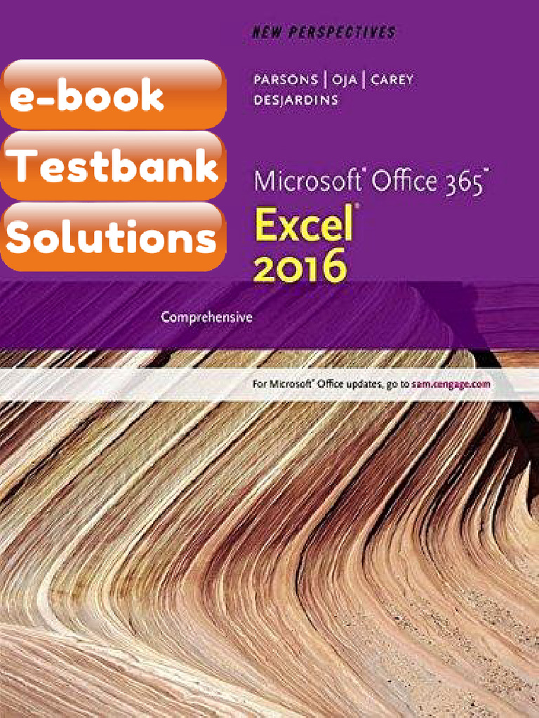 Testbank New Perspectives Microsoft Office 365 Excel 2016 Comprehensive ...