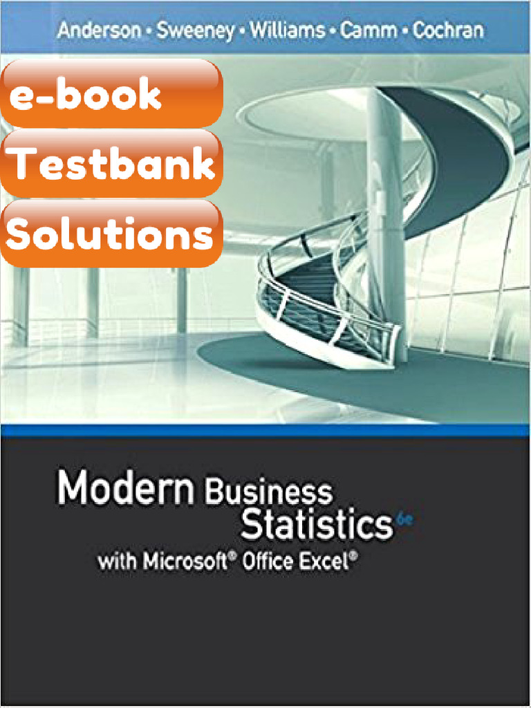 Modern Business Statistics With Microsoft Excel