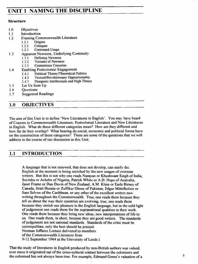 Unit-1 | PDF | Postcolonialism