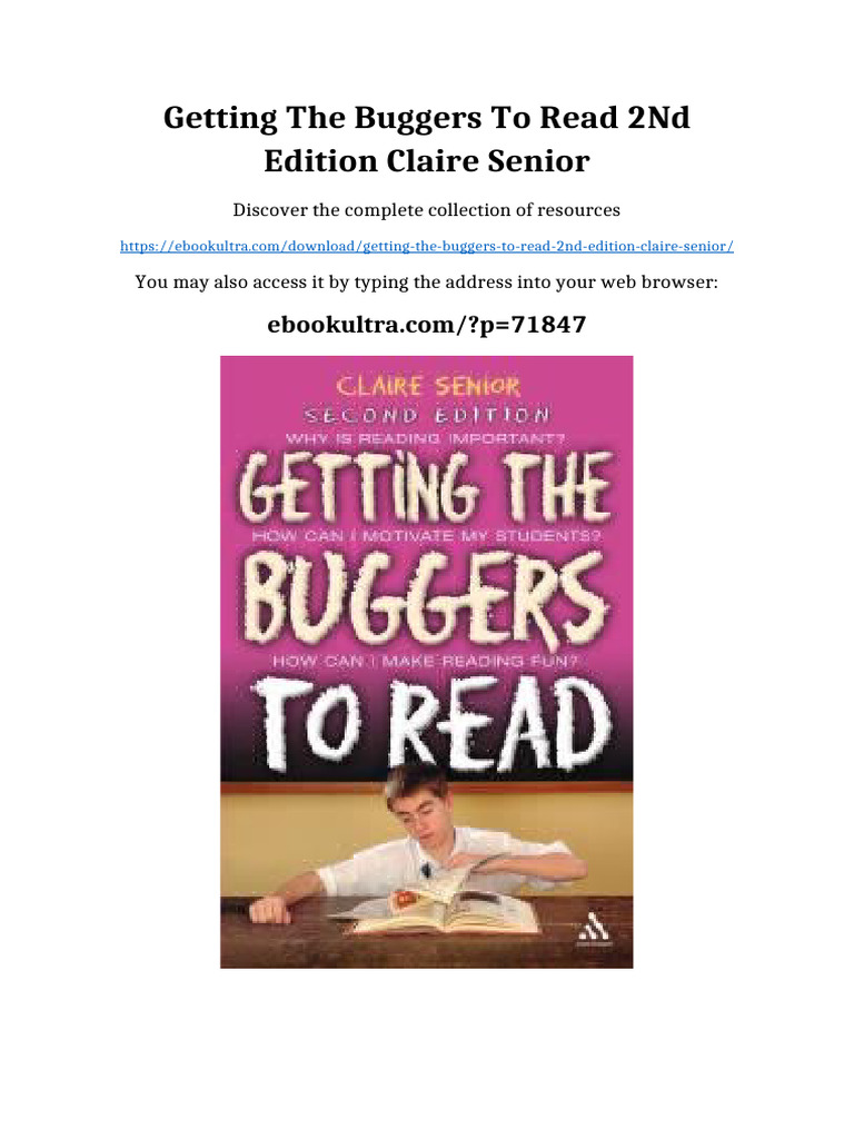 Getting The Buggers To Read 2nd Edition Claire Senior Online Reading ...