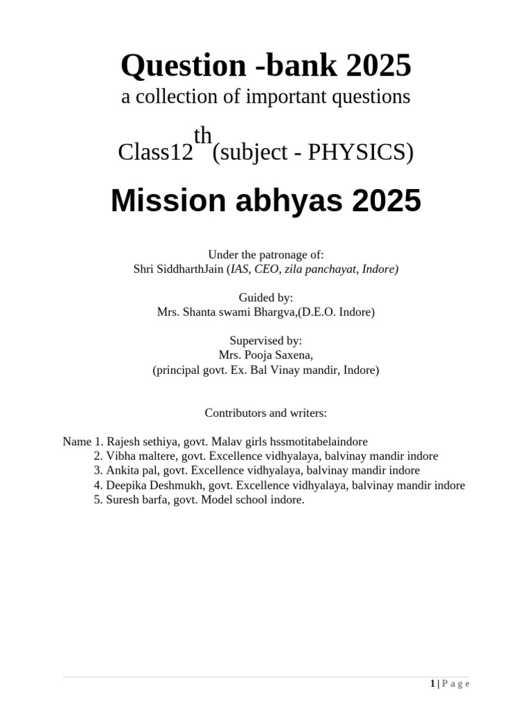 Class 12th Physics Question Bank Chapter All | PDF | Capacitance ...