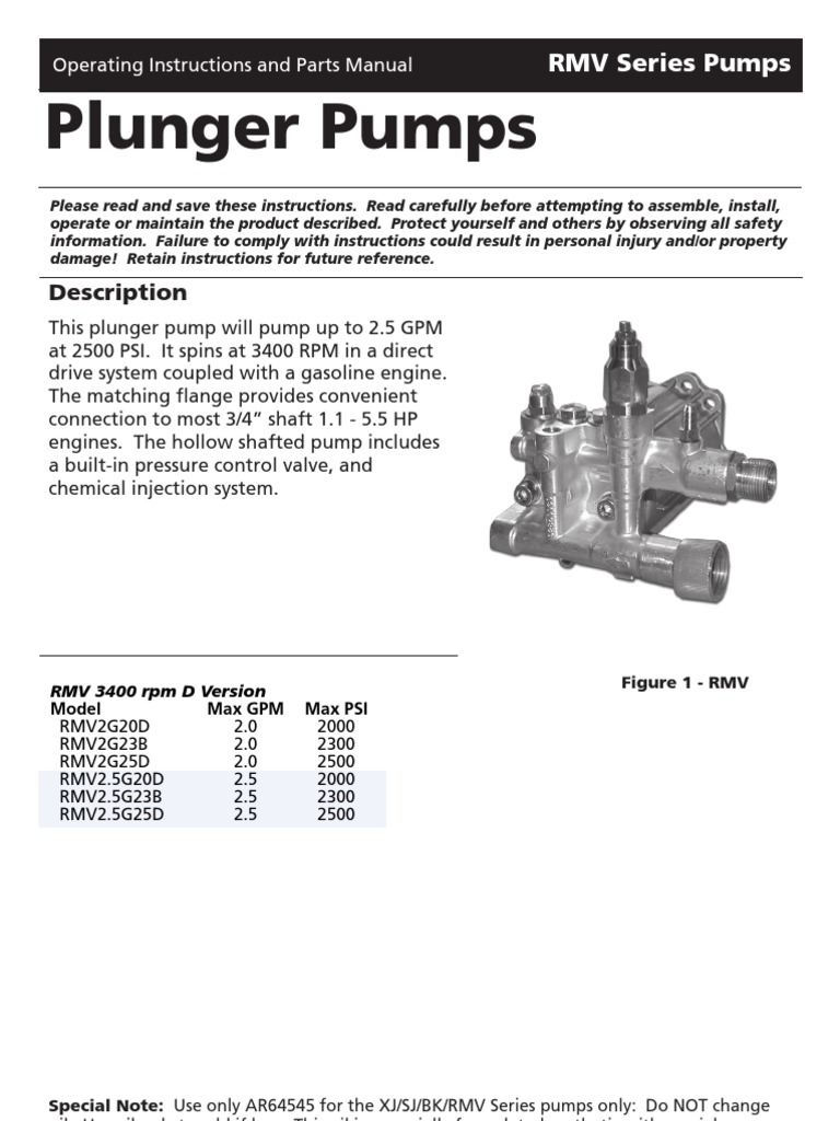 RMV Manual | Download Free PDF | Pump | Valve