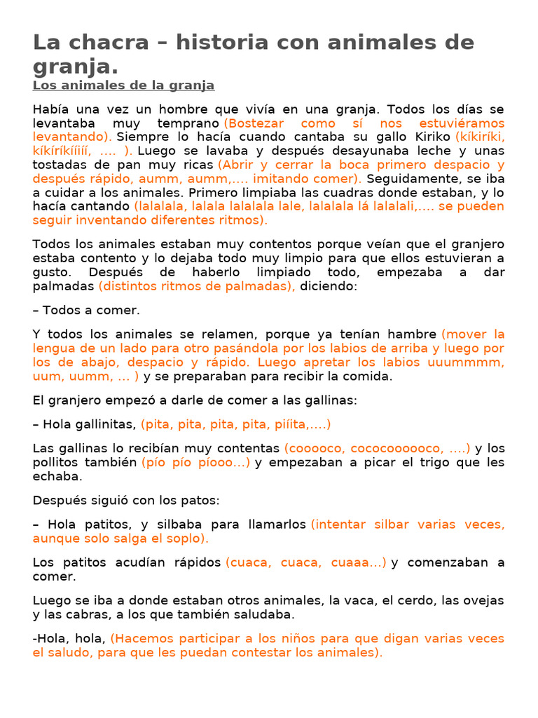 La Chacra - Los Animales de La Granja Titeres - Pra Celu | PDF | Pollo