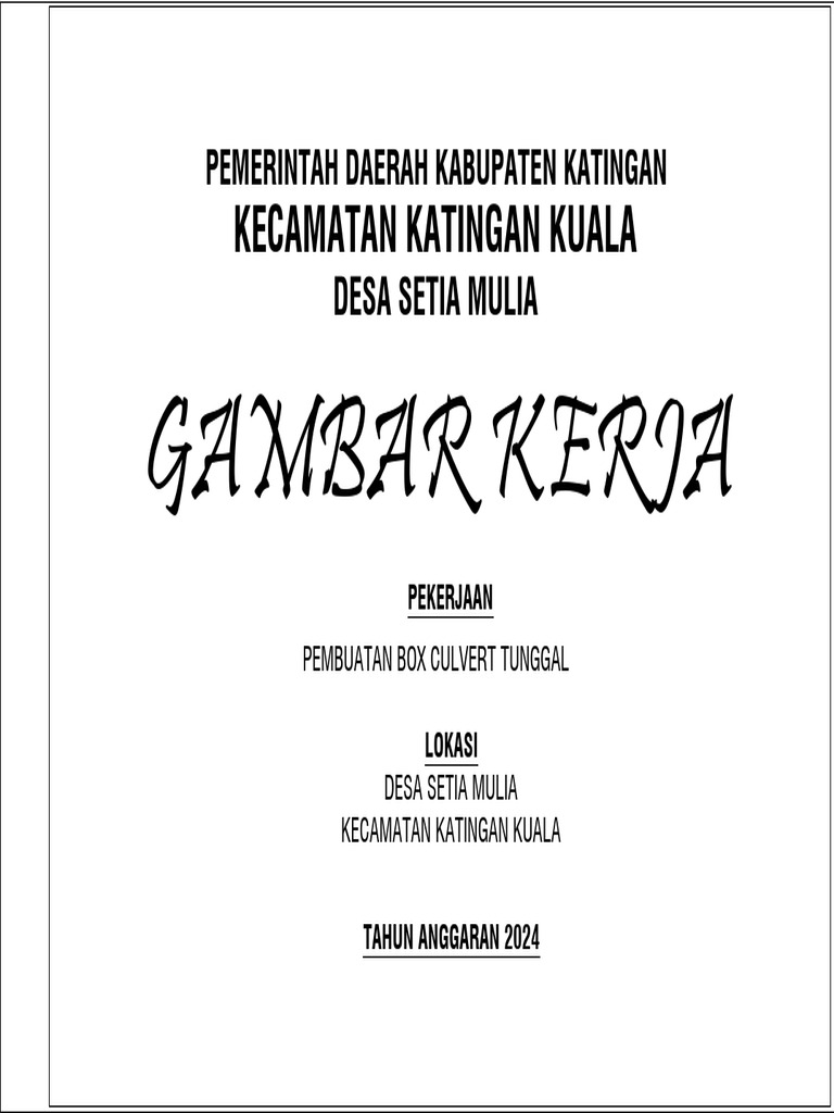 2024 Gambar Kerja Setia Mulia Box Culvert | PDF