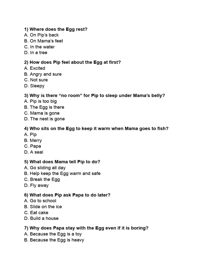 2nd Grade - What's in The Egg, Little Pip | PDF