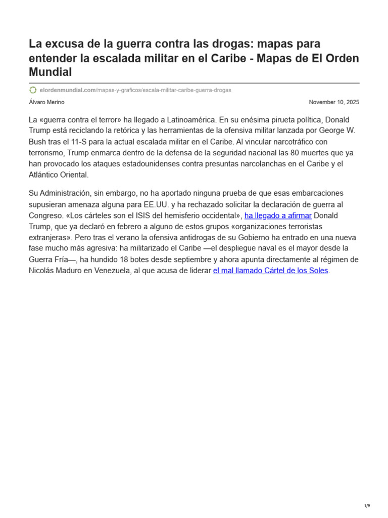 La Excusa de La Guerra Contra Las Drogas Mapas para Entender La ...