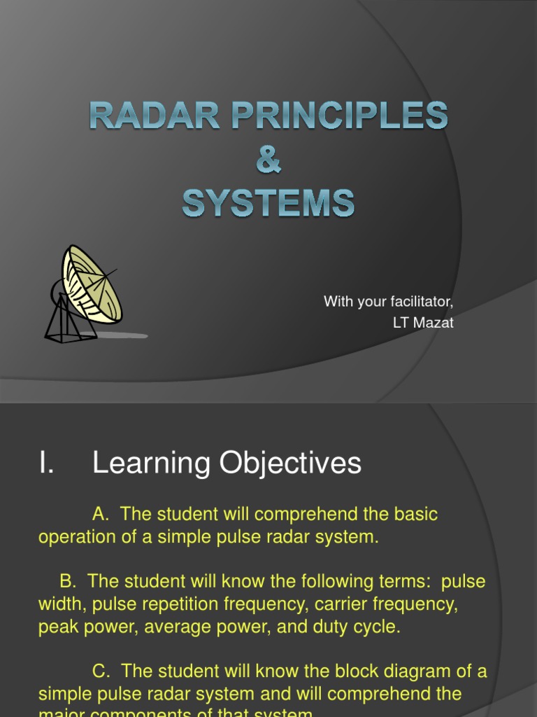 Radar Principles and Operations Guide | PDF | Antenna (Radio) | Radar