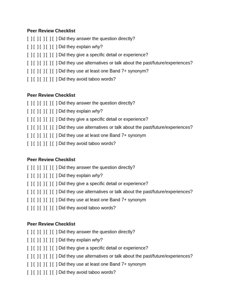 Peer Review Checklist-2 | PDF