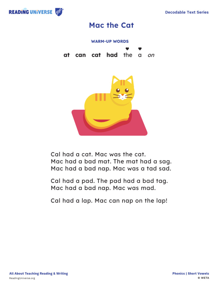 Decodable - Mac The Cat | PDF