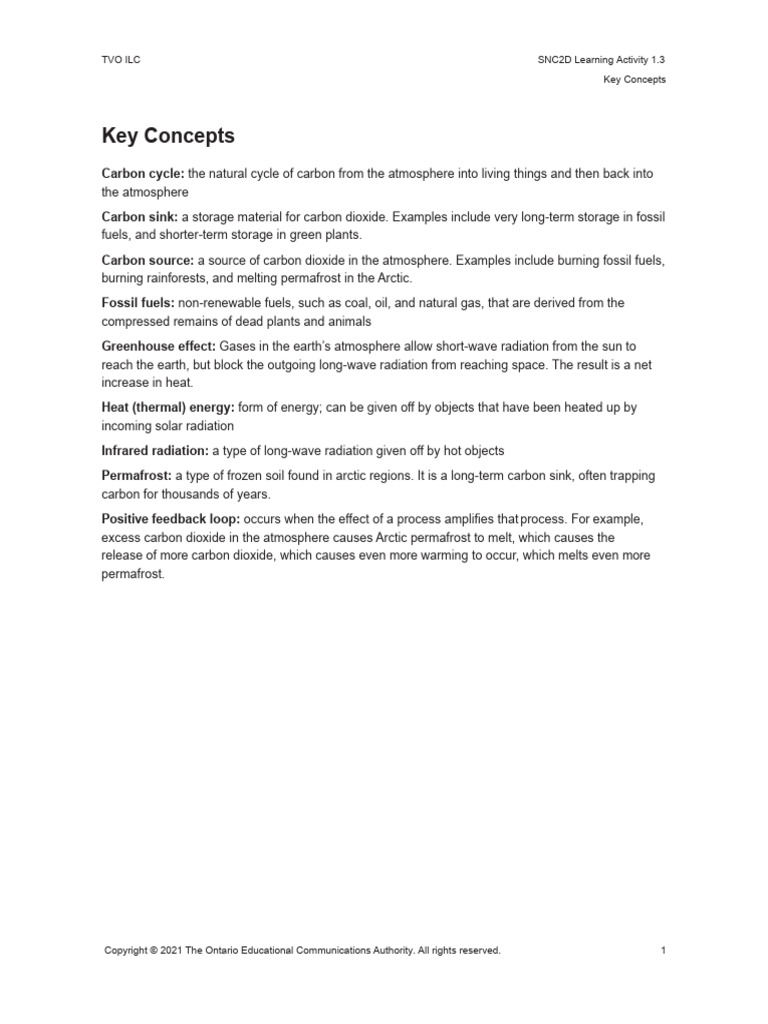 Snc2d 03 Key Concepts | PDF
