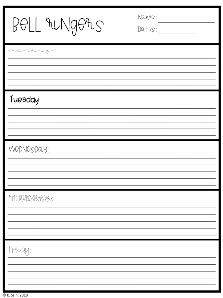 Bellringer Sheet | PDF