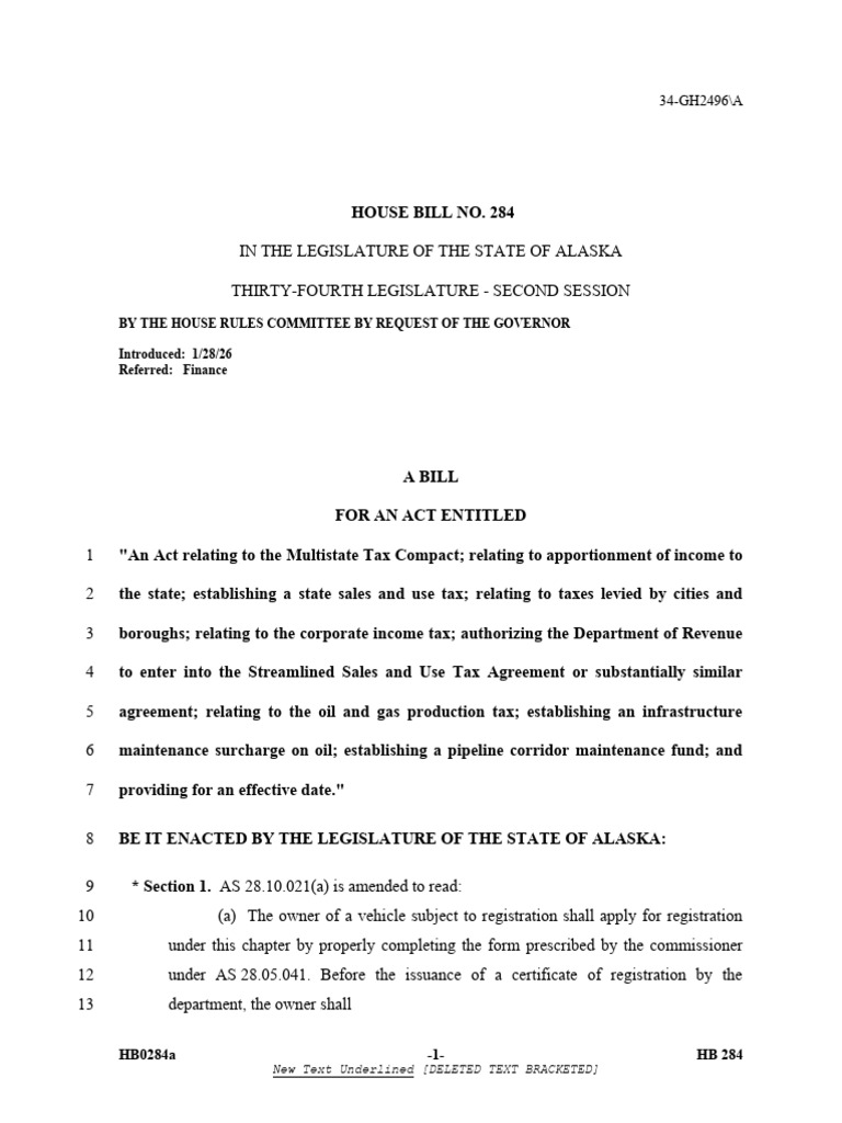 Alaska State sales tax bill | PDF | Taxes | Use Tax