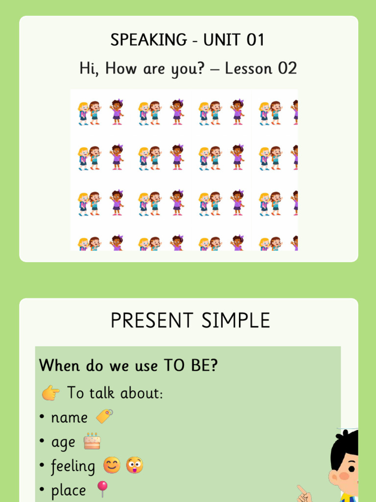 Slide Show - Unit 01 - Hi How Are You - Lesson 2 - Present Simple | PDF ...
