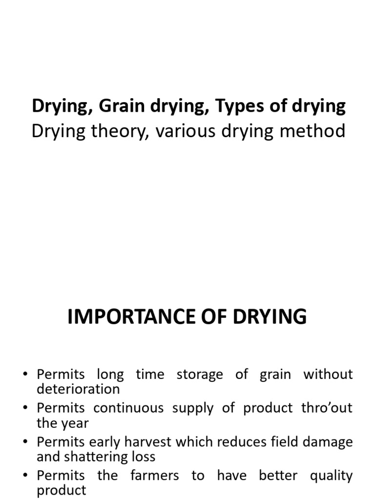 Lecture 12 Grain Drying, Types of Drying | PDF | Heat Transfer | Humidity