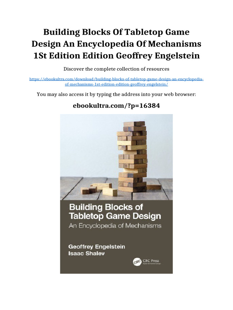 Building Blocks of Tabletop Game Design An Encyclopedia of Mechanisms ...