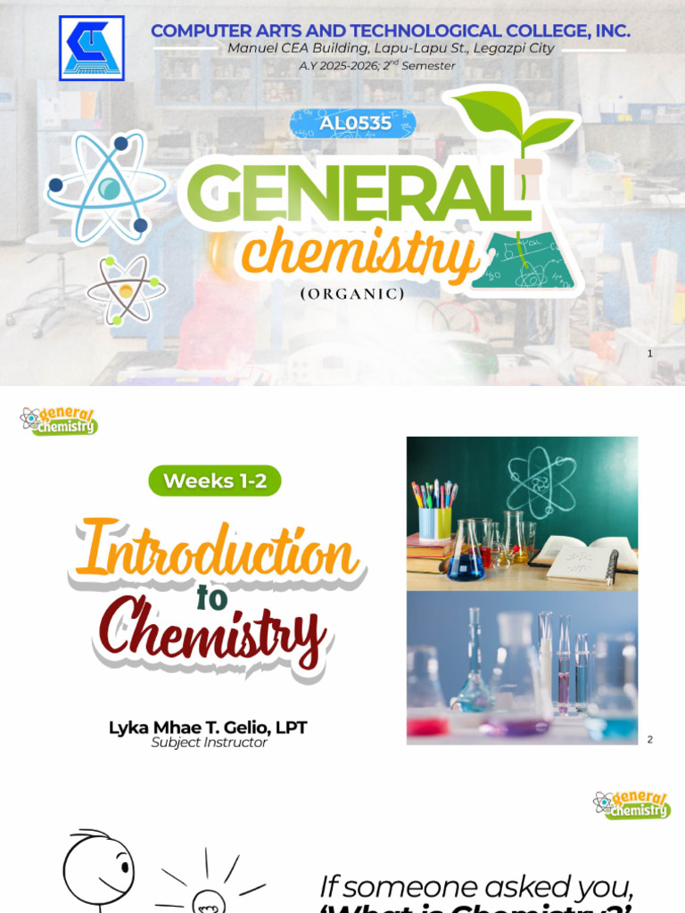 Prelim General Chem Organic Introduction To Chemistry Part I | PDF