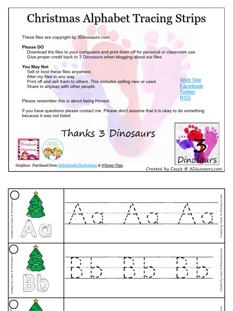 Christmas Abctracingstrips | PDF | Languages | Foreign Language Studies