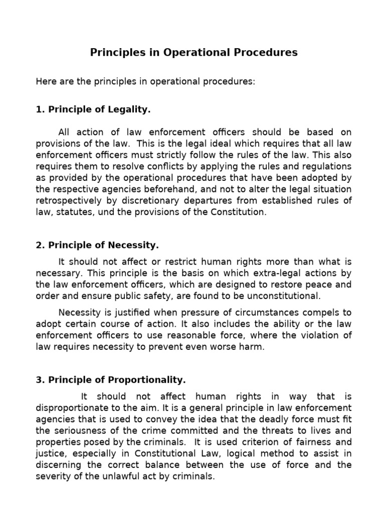 Principles in Operational Procedures | PDF