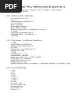 Class 12 Physics All Formulas NCERT | PDF