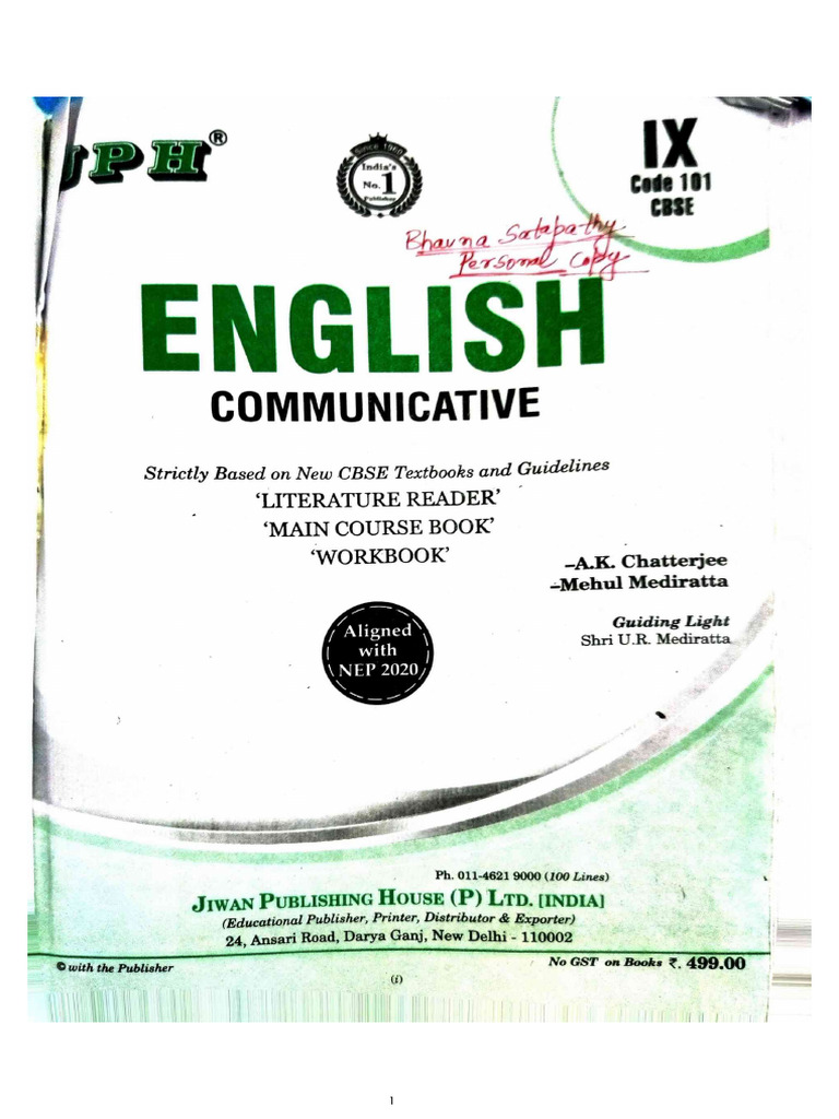 Class 9 English Guide (JPH) | PDF