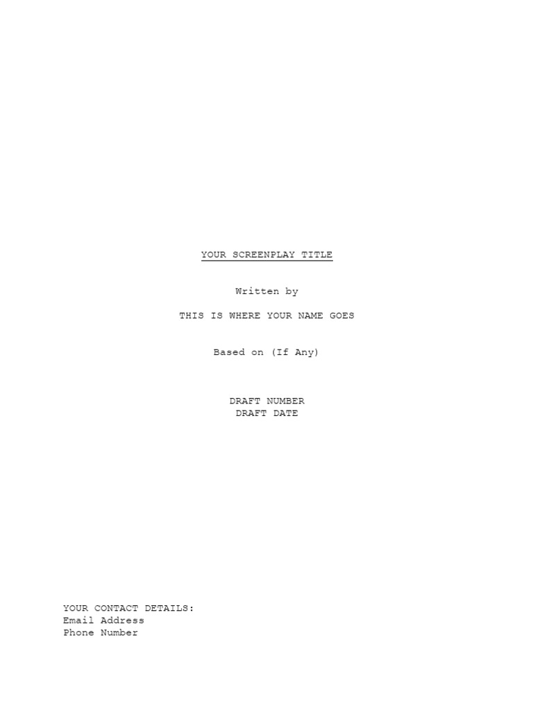 Screenplay Title Page - Template | PDF
