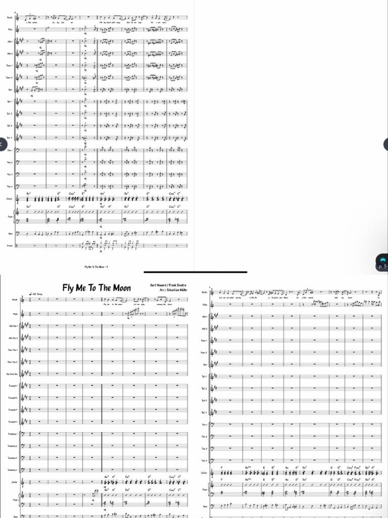 Fly Me To The Moon Sheet Music With Chords For Piano, Trombone, Vocals ...
