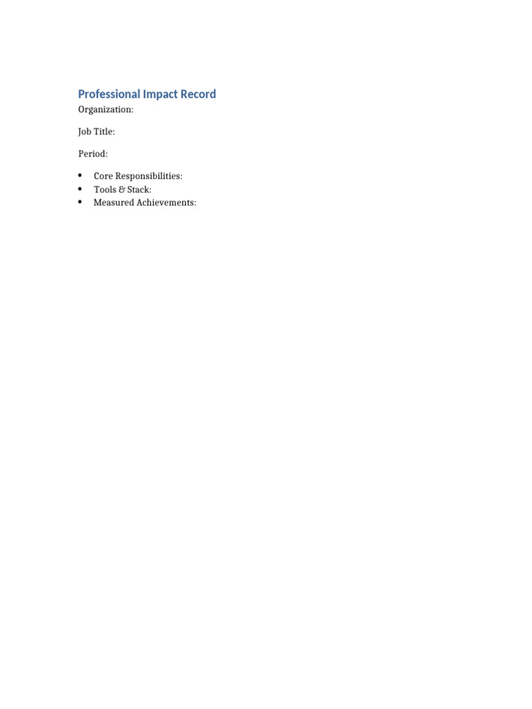 D Professional Impact Record | PDF