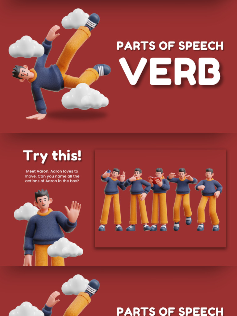 Parts of Speech Verb Educational Presentation | PDF | Verb | Subject ...
