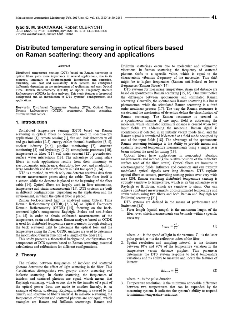 Distributed Temperature Sensing in | PDF | Optical Fiber | Raman ...