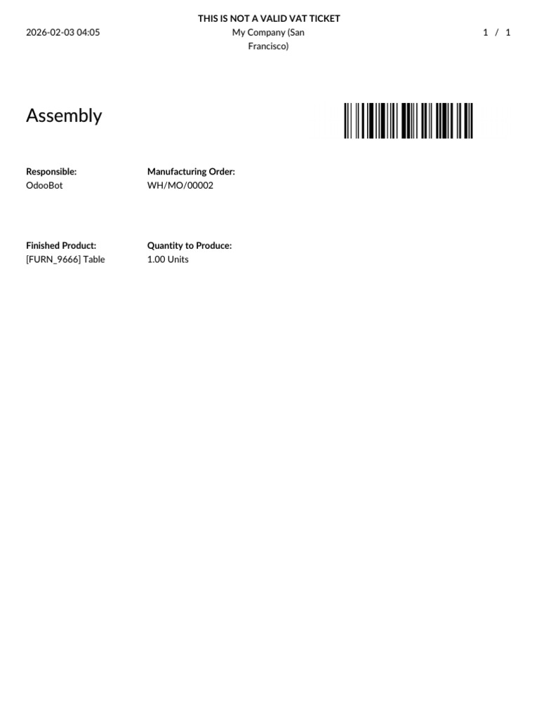 Work Order - Assembly | PDF