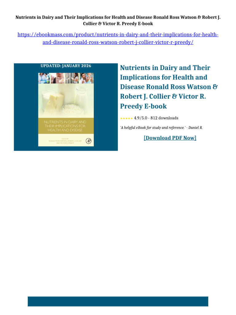 Nutrients in Dairy and Their Implications for Health and Disease Ronald ...