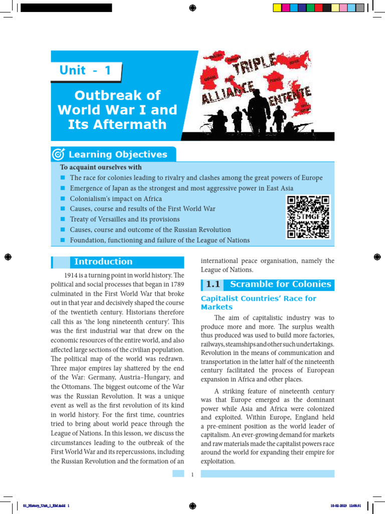 Ch101 Outbreak of World War I and Its Aftermath | PDF | Allies Of World ...