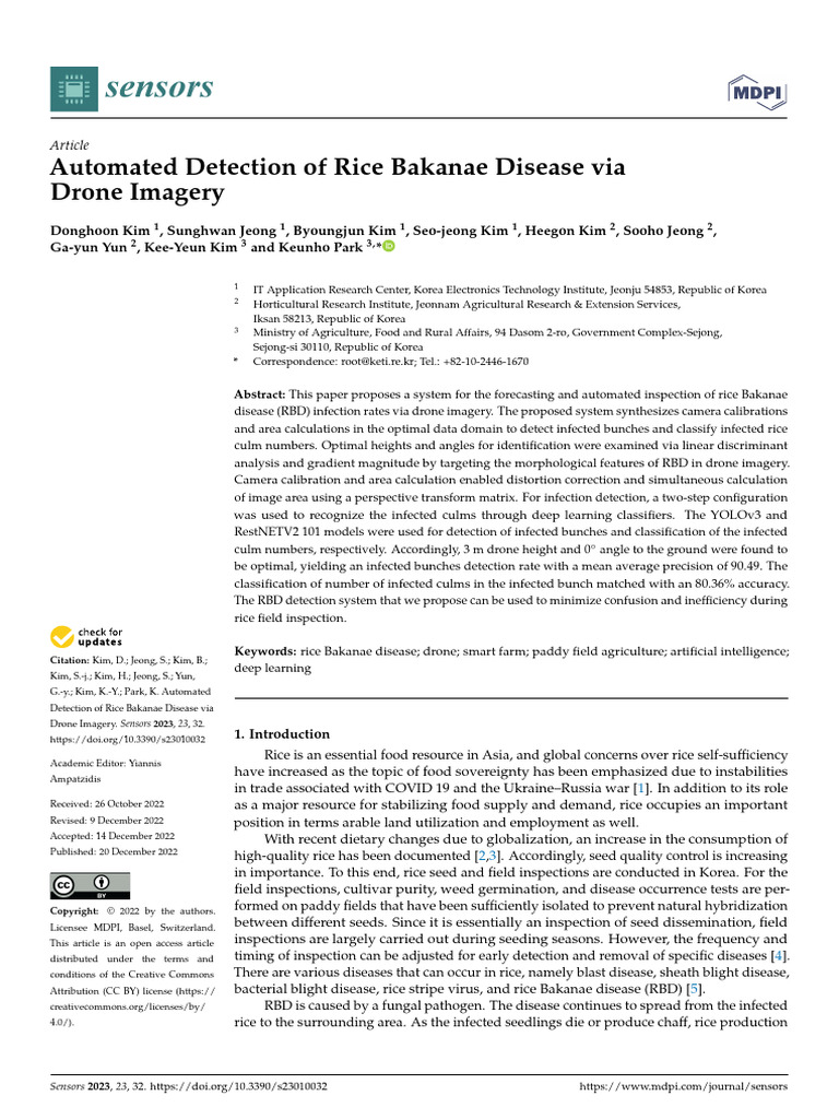 2022-Automated Detection of Rice Bakanae Disease Via | PDF | Pathogen ...