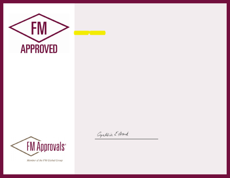 FM Approval Certificate | PDF