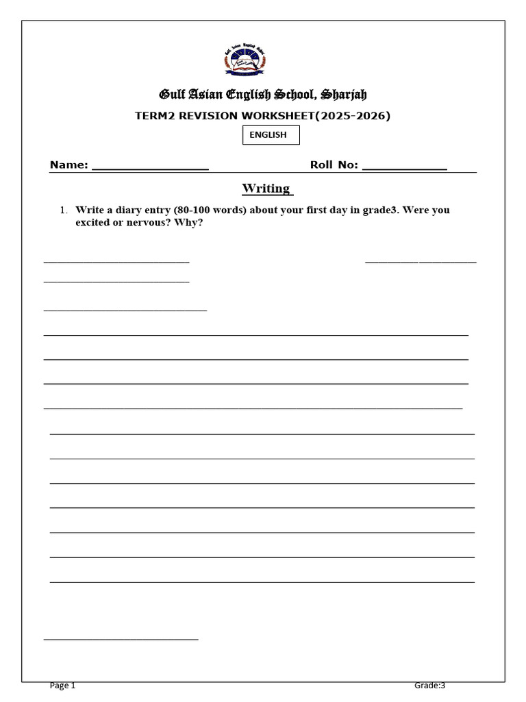 English Term2 Revision Worksheet-Gr3 | PDF | English Language | Linguistics