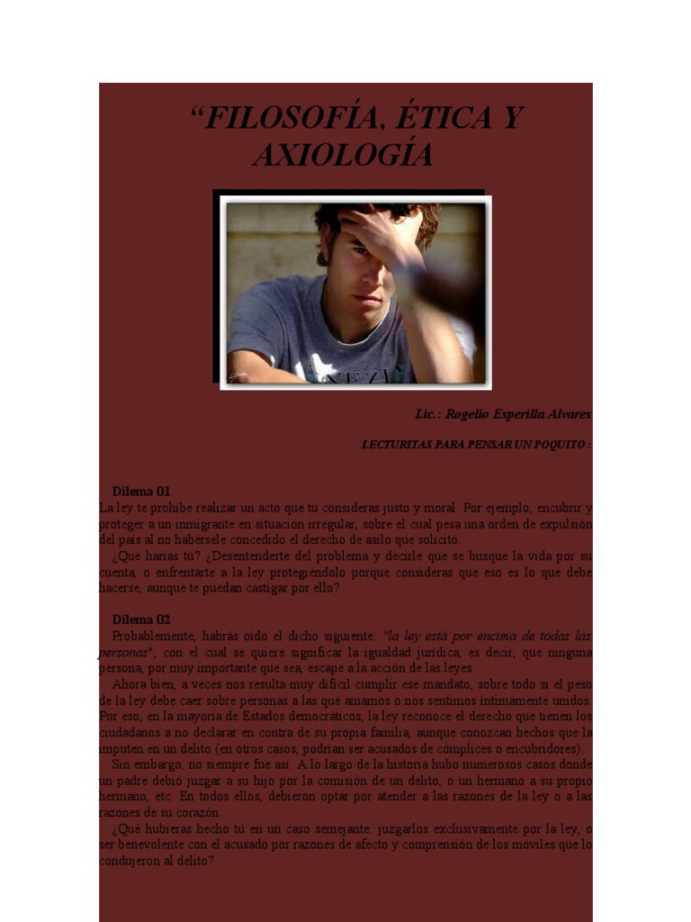 Dilemas Filosóficos - RG18.SM | PDF | Perdón | La Ley natural