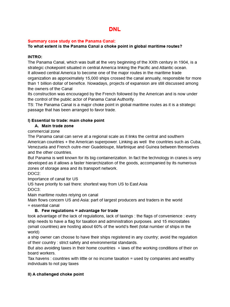 Case Study Panama Canal | PDF | Panama Canal | Canal